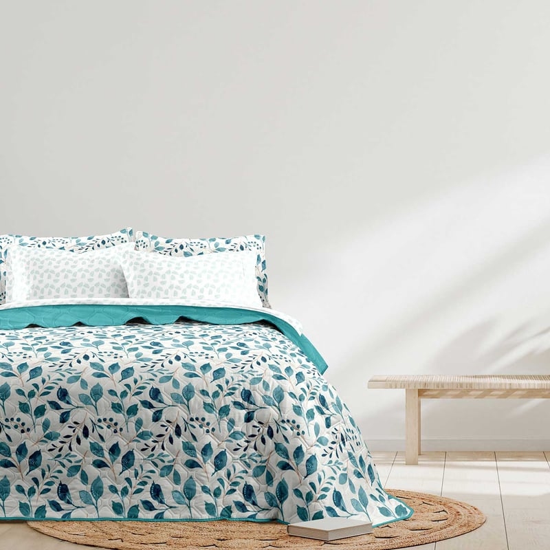 Set de Cama Quilt 2 Plz Turq | Tottus Perú