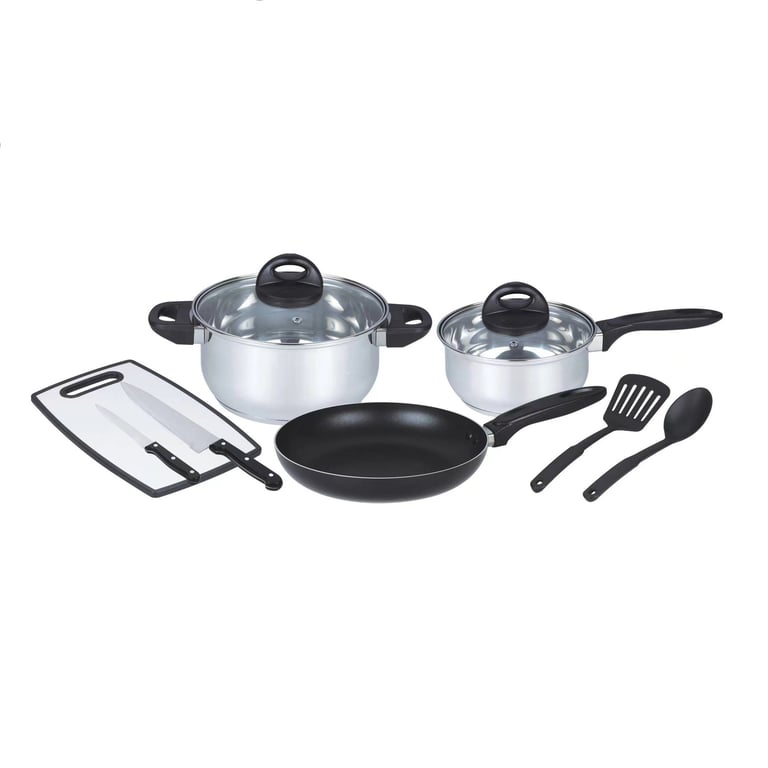 Bateria de Cocina 10 Piezas +Utensilios +Cuchillo +Tabla | Tottus Perú