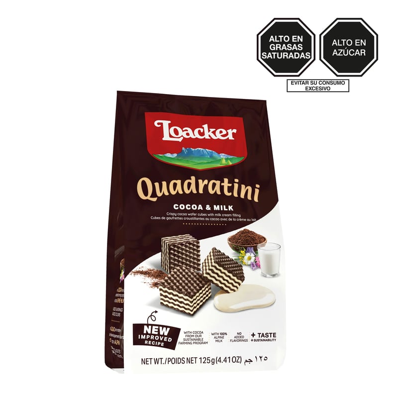 Waffer Quadratini Cocoa And Milk | Tottus Perú