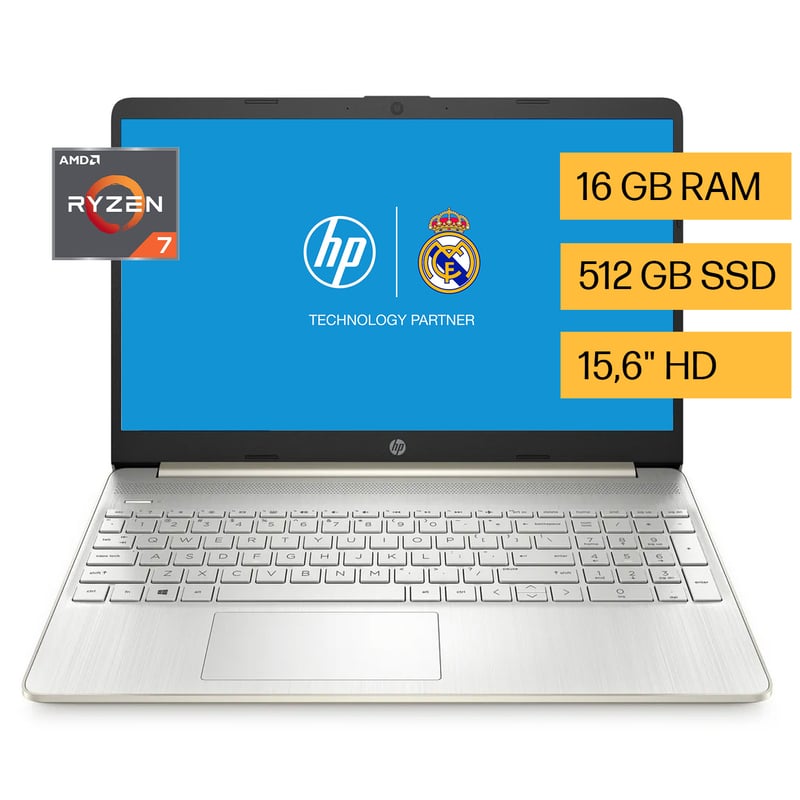 Laptop HP R7 5700U 16GB 512GB | Tottus Perú