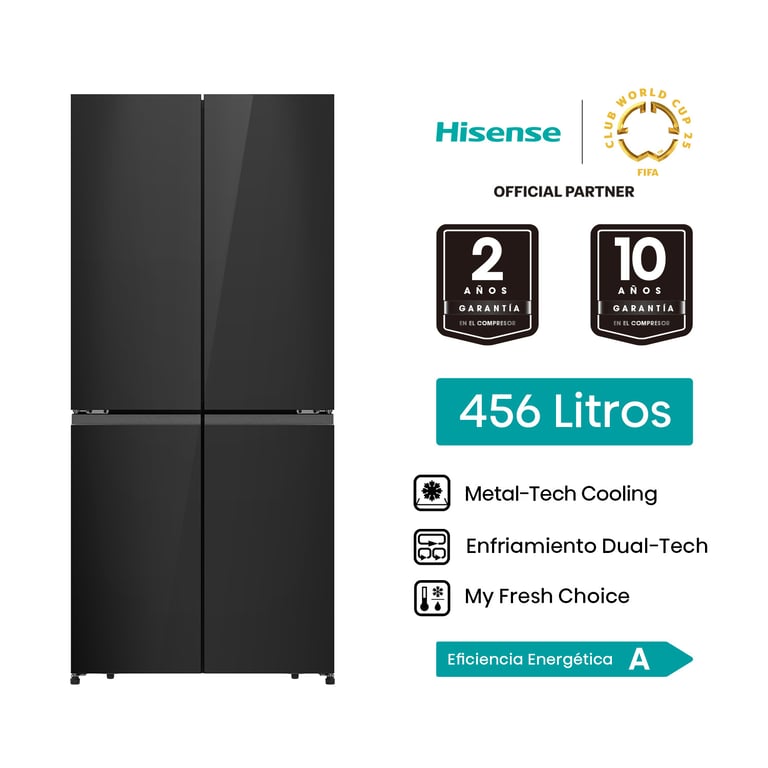 Hisense Refrigeradora French Door 456L RQ5P470NE1A | Tottus Perú