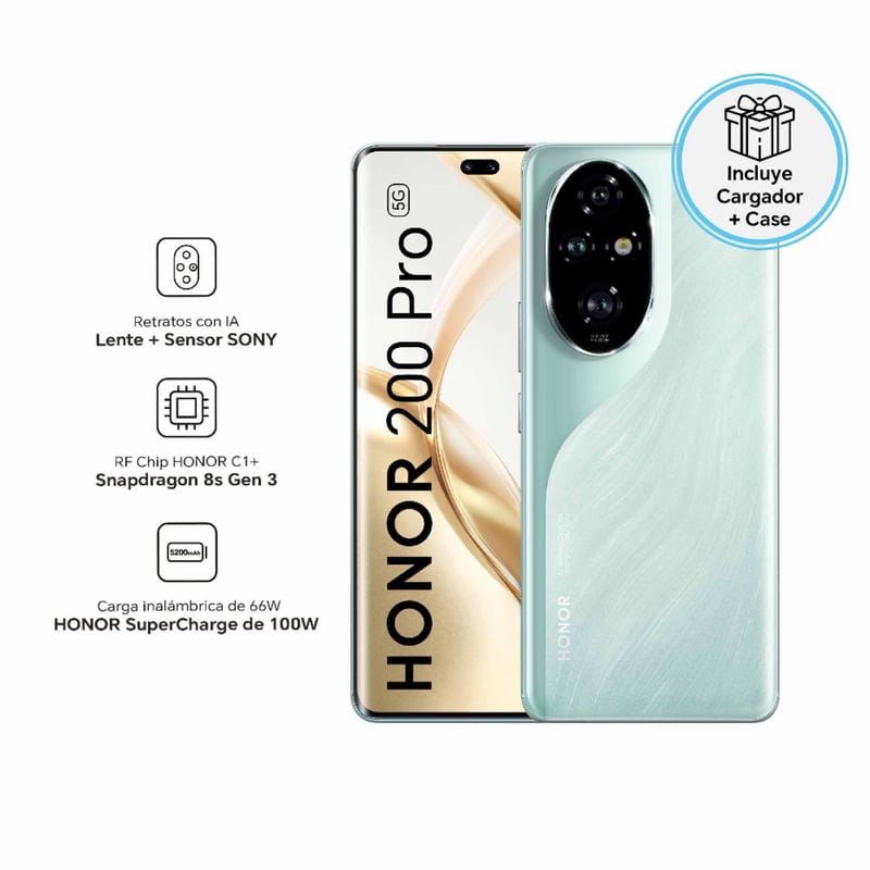 Smarphone Honor 200 Pro 12Gb 512Gb Ocean Cyan | Tottus Perú
