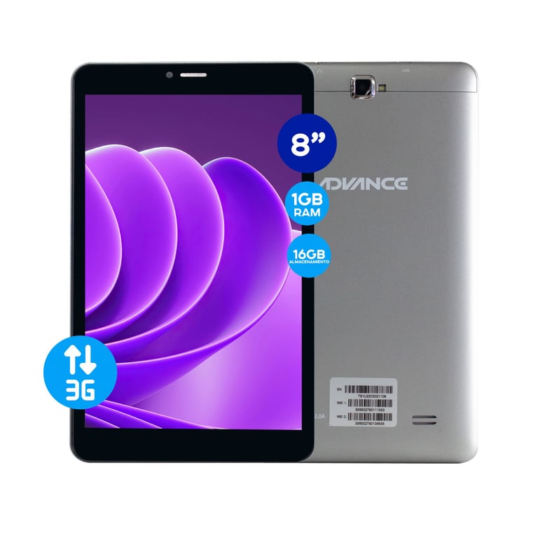 Tablet Advance Sp7246 3G 8 1Gb 16Gb Gris | Tottus Perú