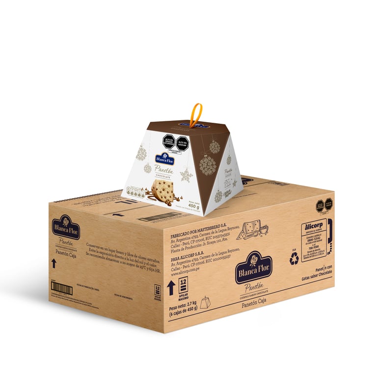 Caja x 6 Panetón Chocotón Blanca Flor Caja x 450 g | Tottus Perú