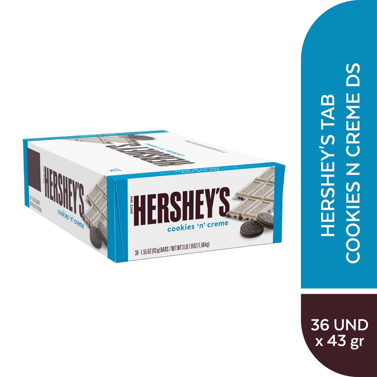 Display Chocolate Hersheys Cookies and Creme Caja 36 Unidades x 43 g ...