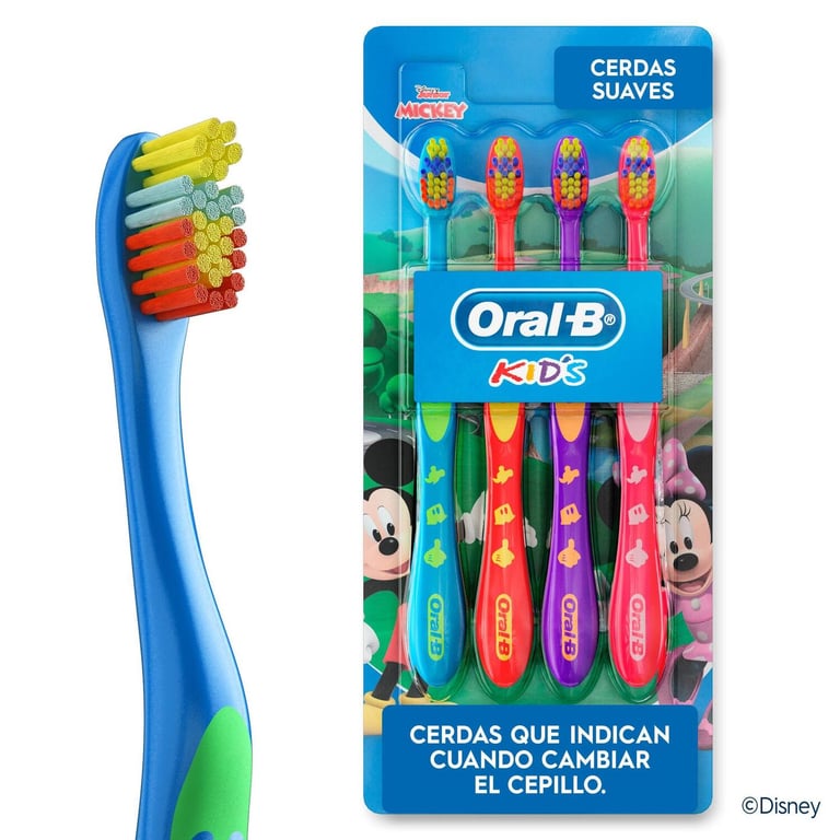 Cepillo Dental Oral B Kids Mickey Mouse Cerdas Suaves Pack 4 Und Und ...
