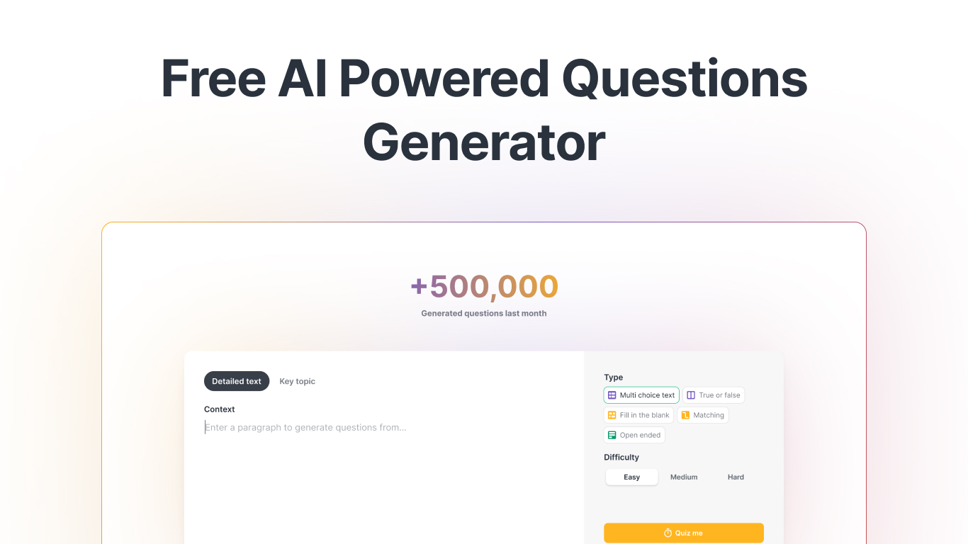 Recent Update and Overview of AI Question Generator 2026 | AICenter