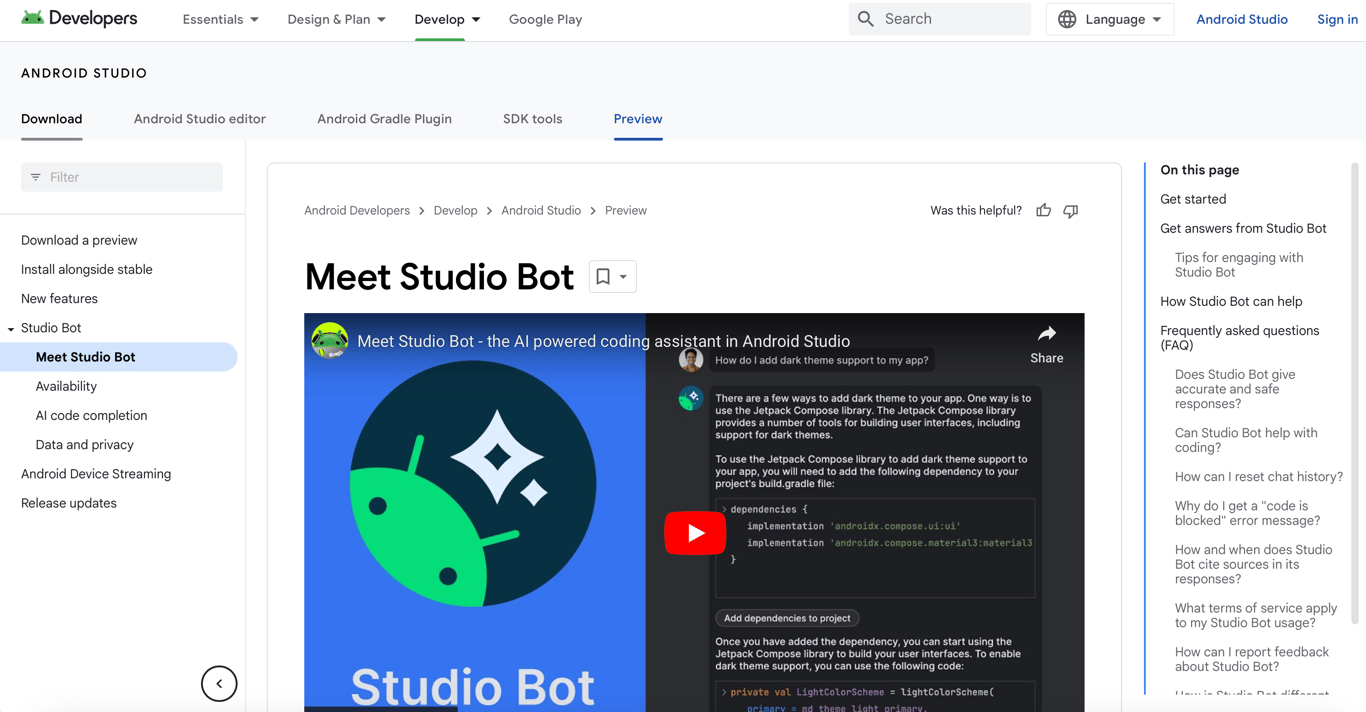 Recent Update and Overview of Android Studio Bot - for 2024