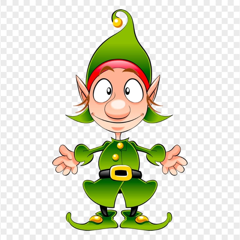 HD Cartoon Clipart Man Wearing Christmas Elf PNG | Citypng