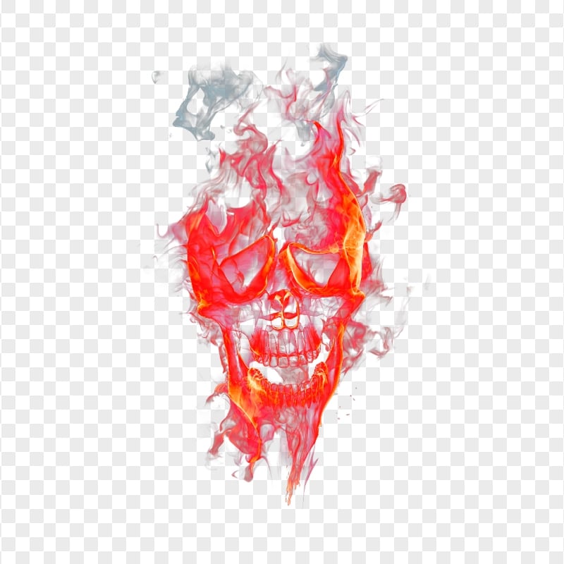 Skull Red Fire With Smoke HD Transparent PNG | Citypng