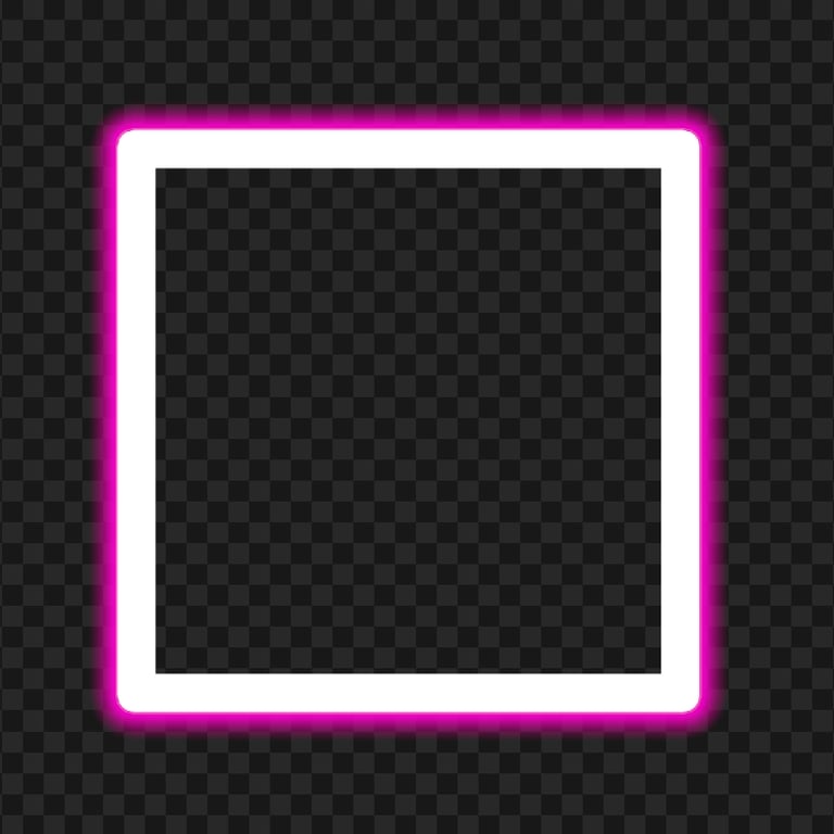 HD Pink Neon Square Frame Border PNG | Citypng