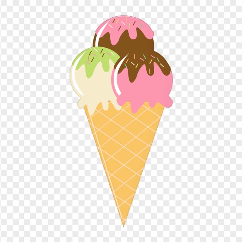 PNG Clipart Ice Cream Cone Three Balls | Citypng