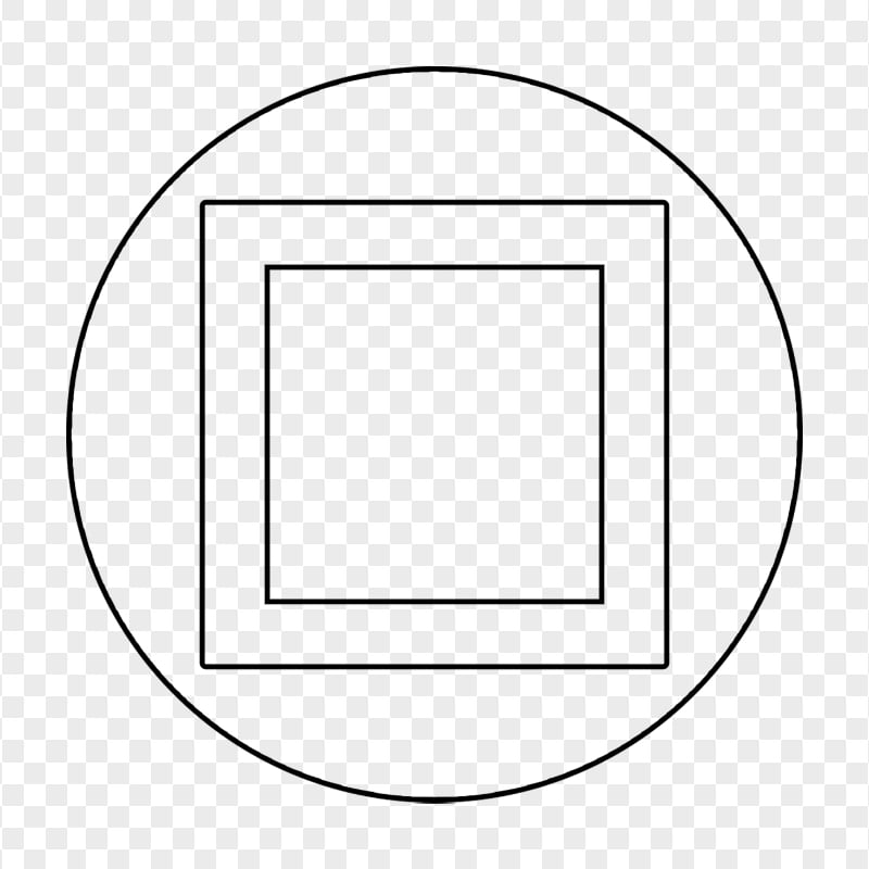 PS Controller Outline Black Square Button Icon PNG | Citypng