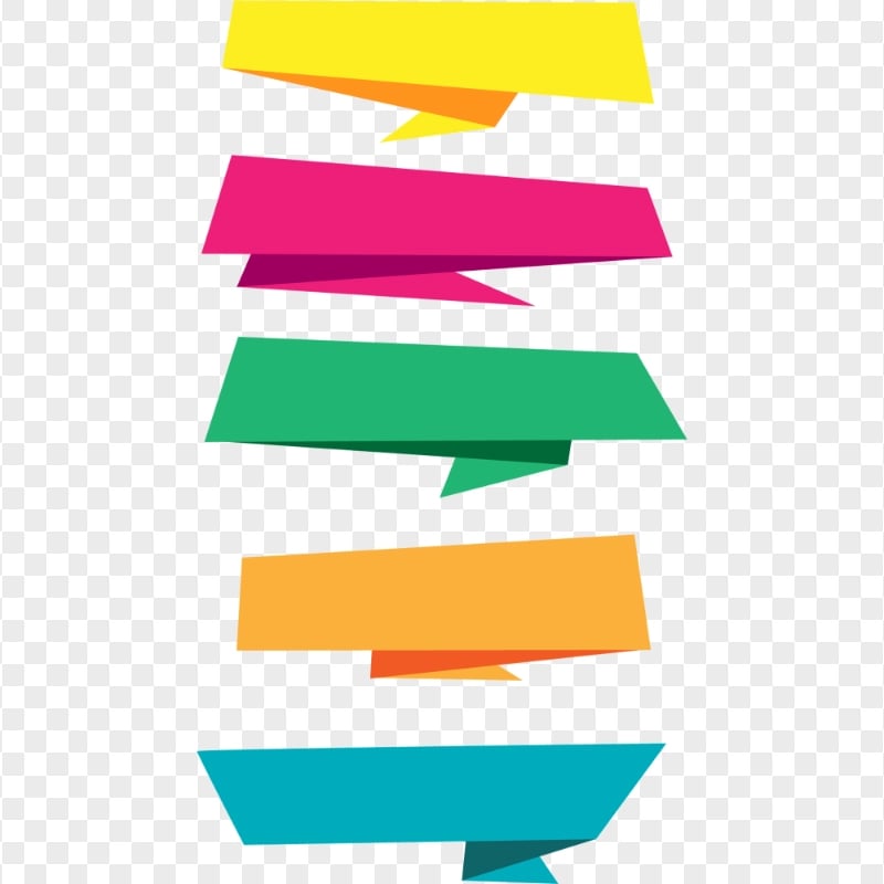 Group Of Colored Paper Origami Banners | Citypng