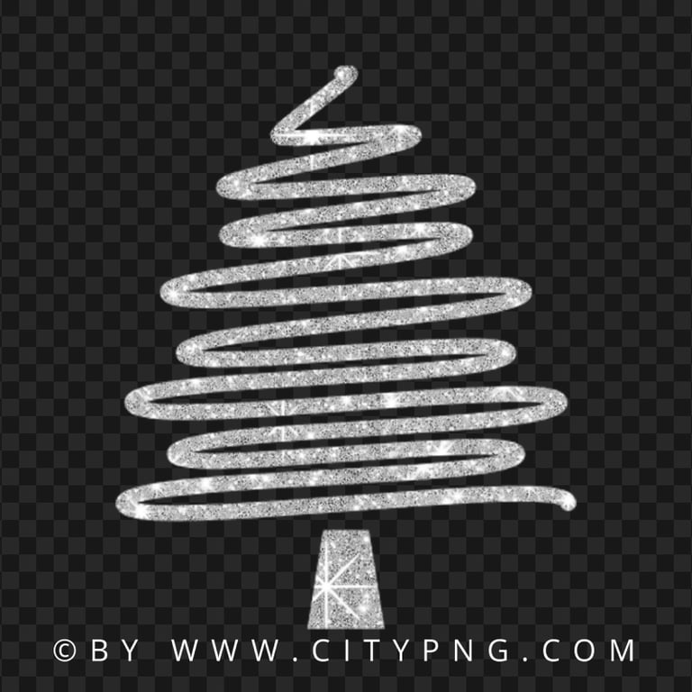 HD Creative Silver Glitter Christmas Tree Ribbon Line Style PNG | Citypng