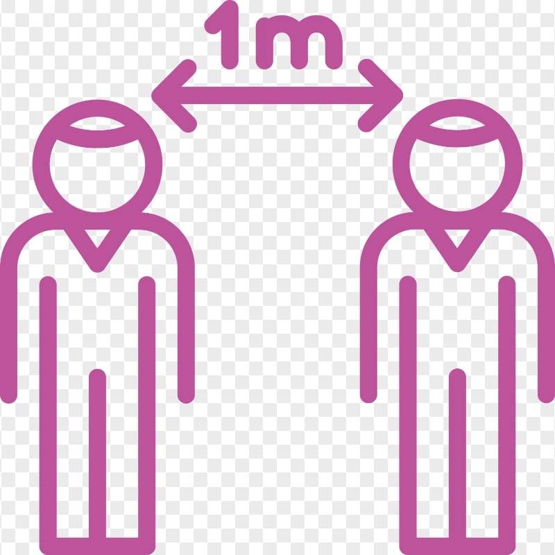 1M Safety Keep Distance Pandemic Icon Vector | Citypng