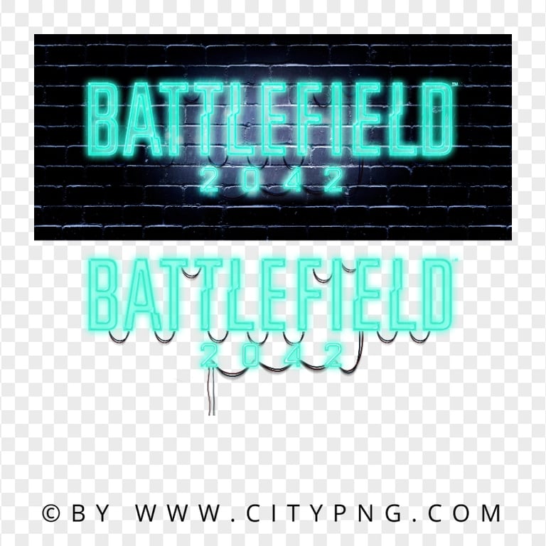 HD Beautiful Battlefield 2042 Neon Logo PNG | Citypng