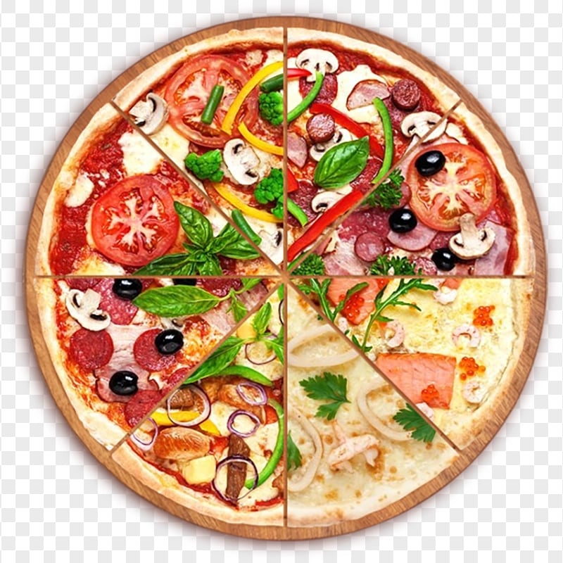 Pizza With Different Flavors Italian Food PNG Image | Citypng