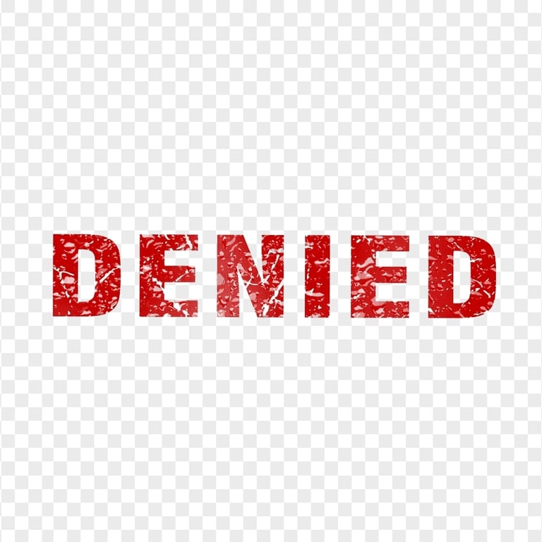 Denied Word Red Rectangular Stamp | Citypng
