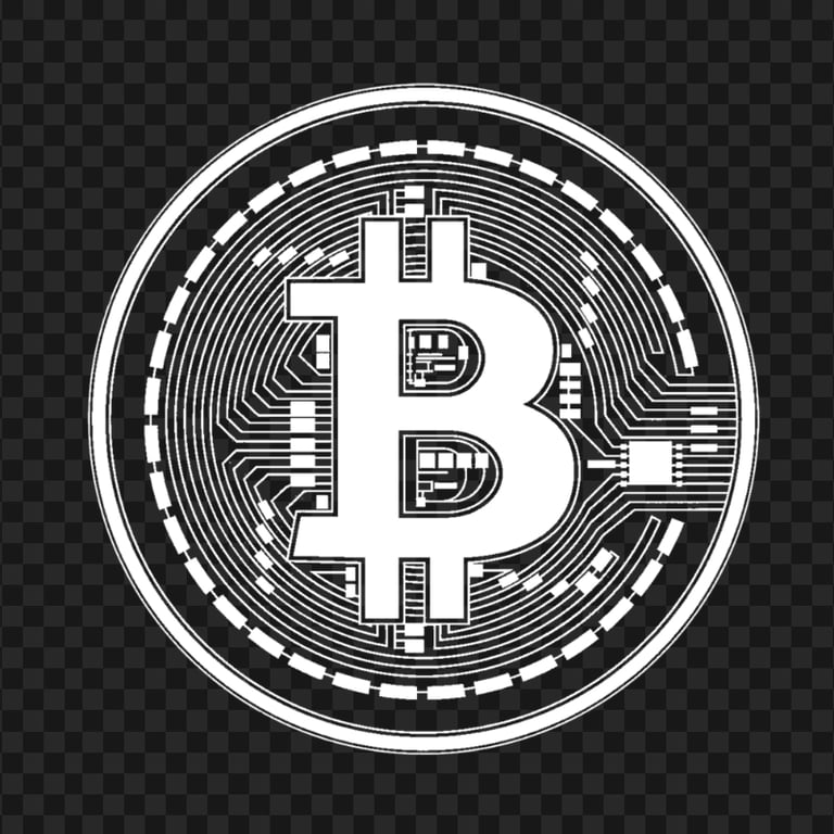 HD White Bitcoin Crypto Blockchain Coin Icon PNG | Citypng