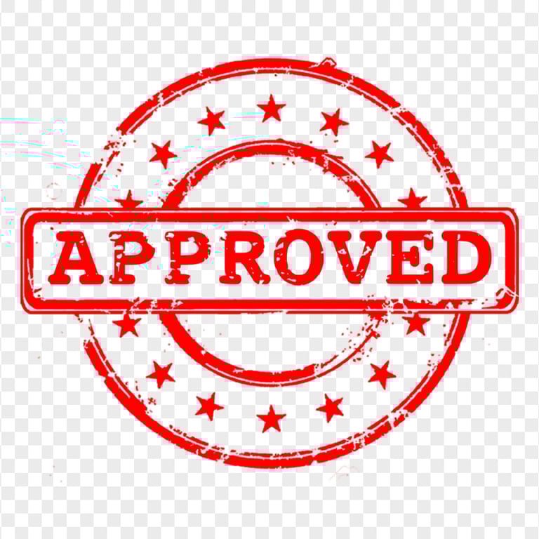 HD Red Round Approved Stamp PNG | Citypng