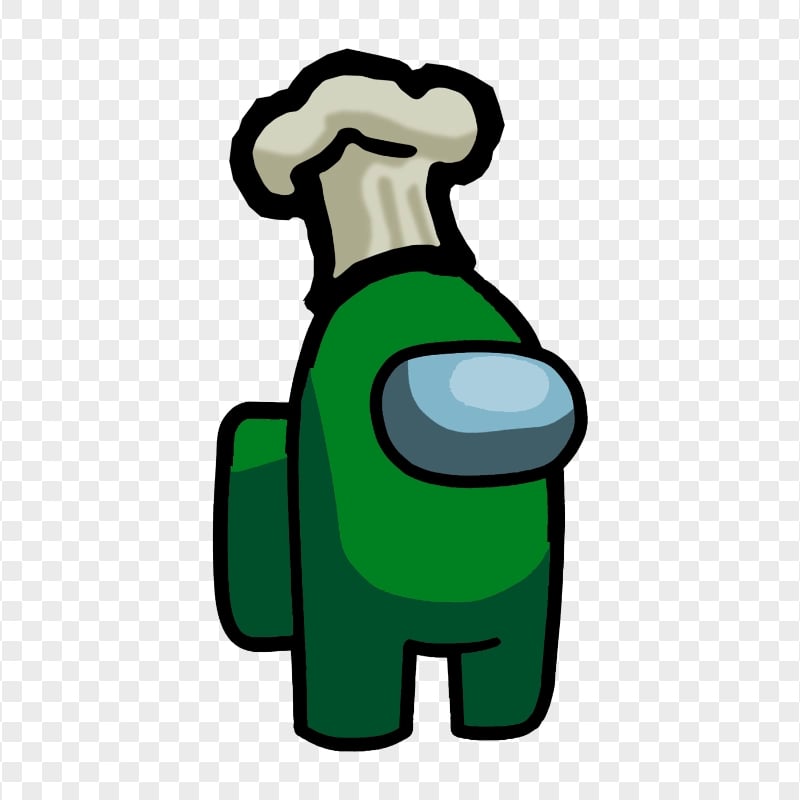 HD Green Among Us Crewmate Character With Chef Hat PNG | Citypng