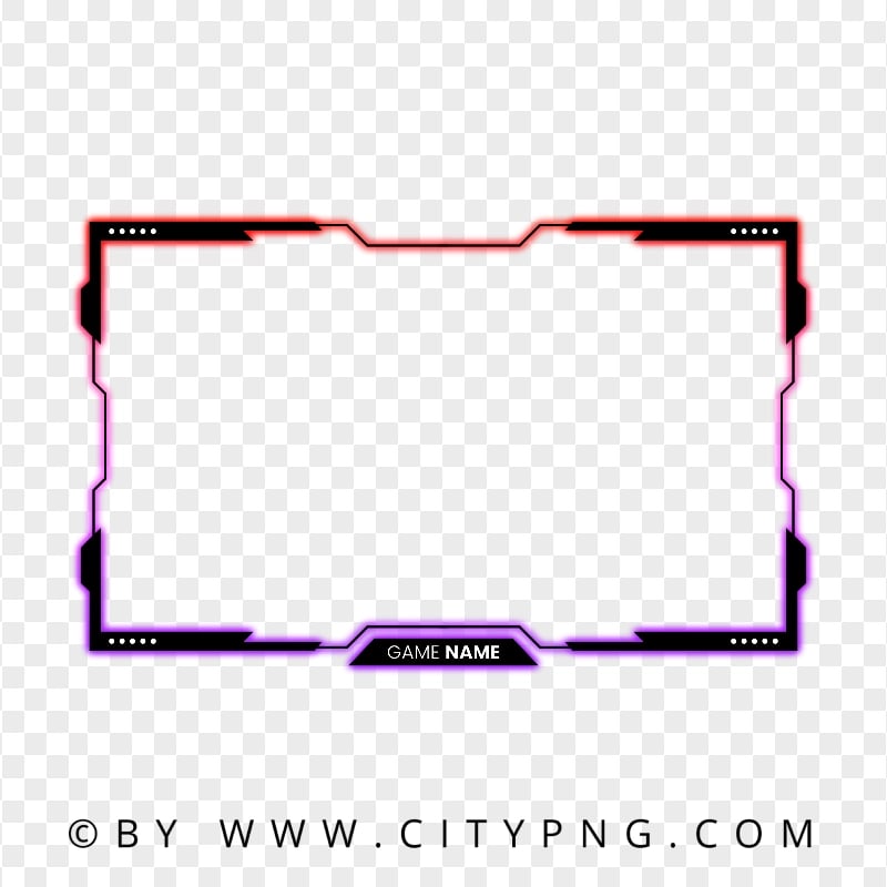 Live Streaming Frame Overlay Neon Red To Purple Gradient PNG | Citypng