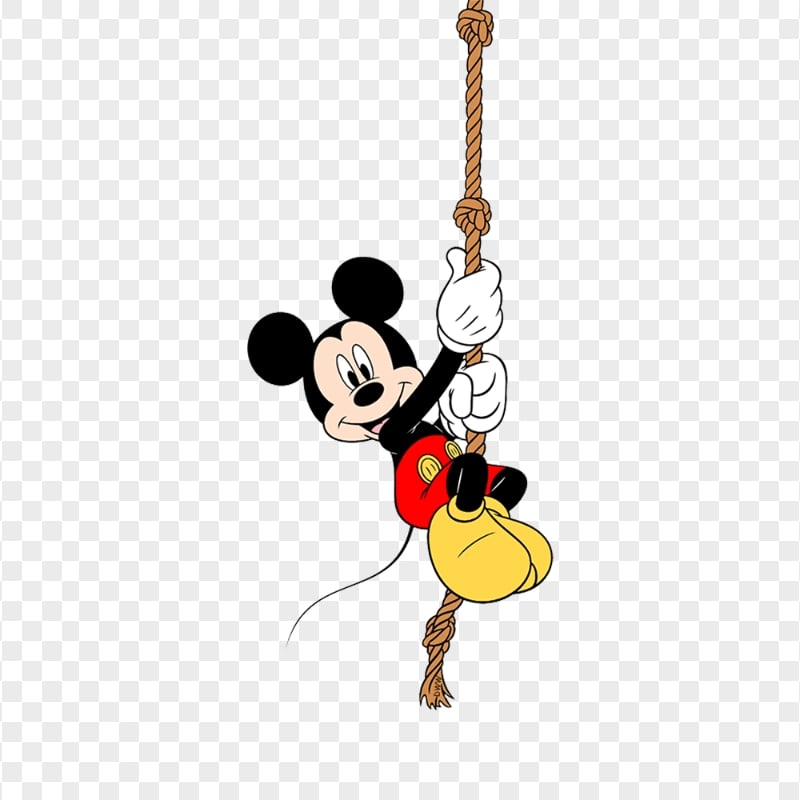 Mickey Mouse Cartoon Character On Rope HD PNG | Citypng