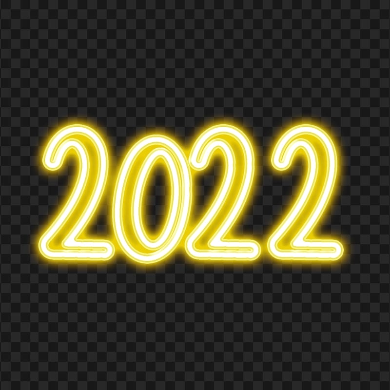 HD 2022 Yellow Neon Text Logo PNG | Citypng