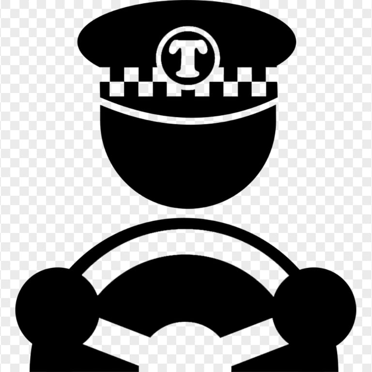 Taxi Cab Driver Driving Black Icon PNG | Citypng