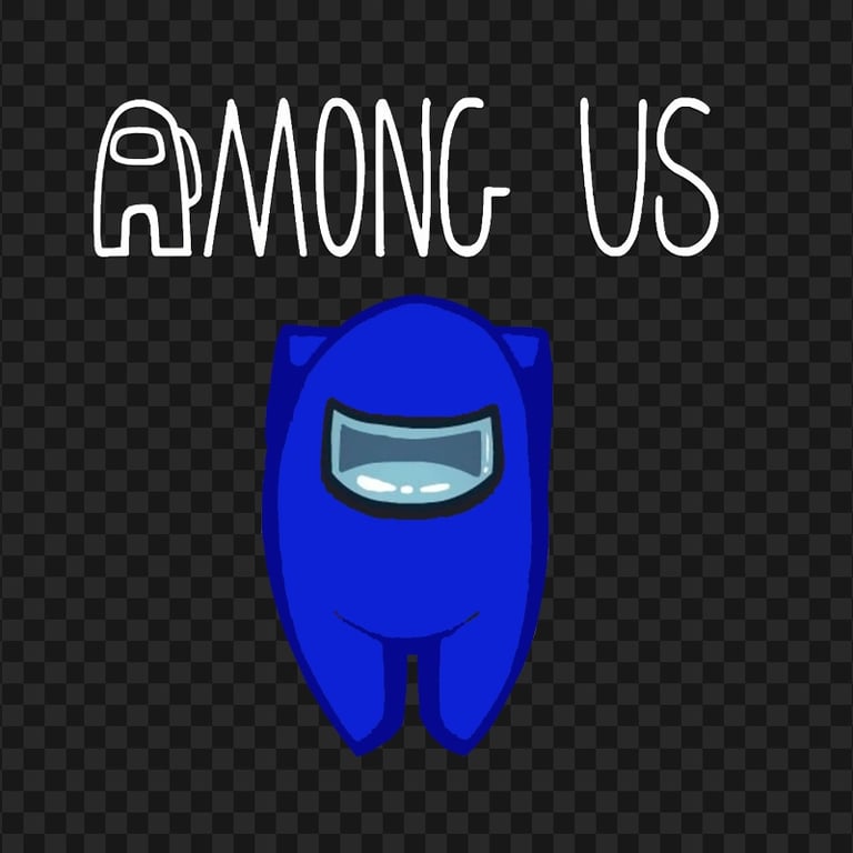 HD Blue Among Us Character With Logo PNG | Citypng