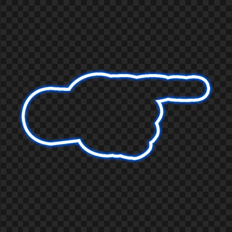 HD Blue Neon Hand Finger Pointing Right PNG | Citypng
