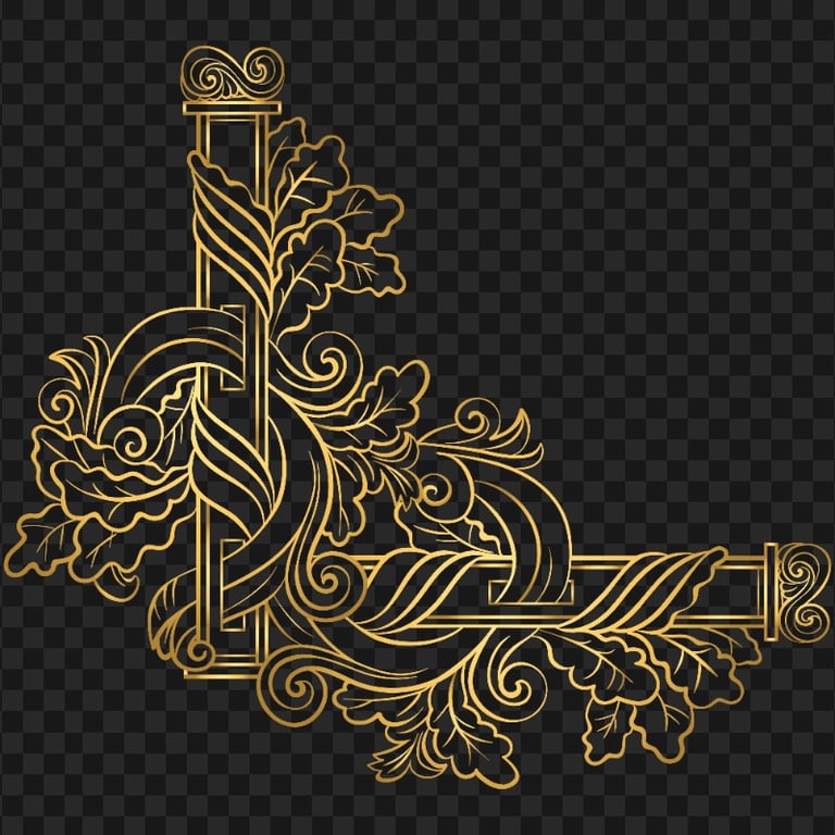 Golden Decorative Corner Transparent Background | Citypng