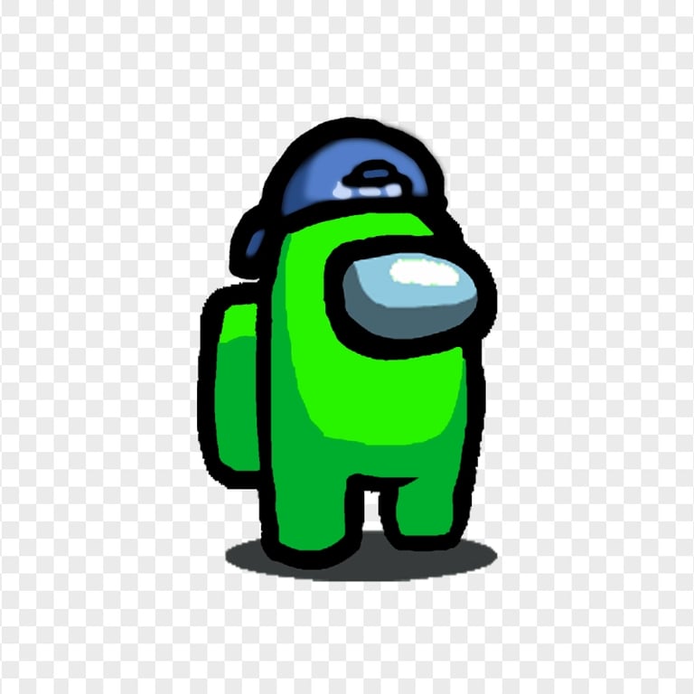 HD Lime Among Us Character With Backwards Baseball Cap PNG | Citypng
