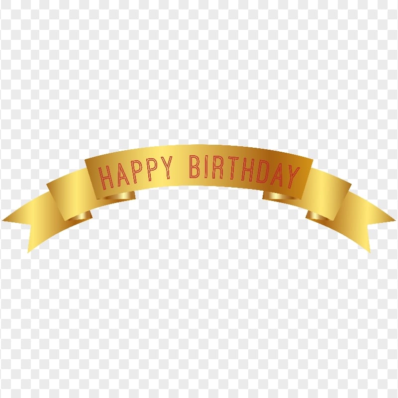 HD Gold Happy Birthday Ribbon Banner PNG | Citypng