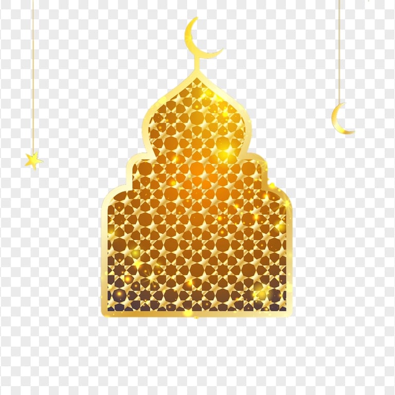 Golden Gold Ramadan Chancery Mosque Illustration | Citypng