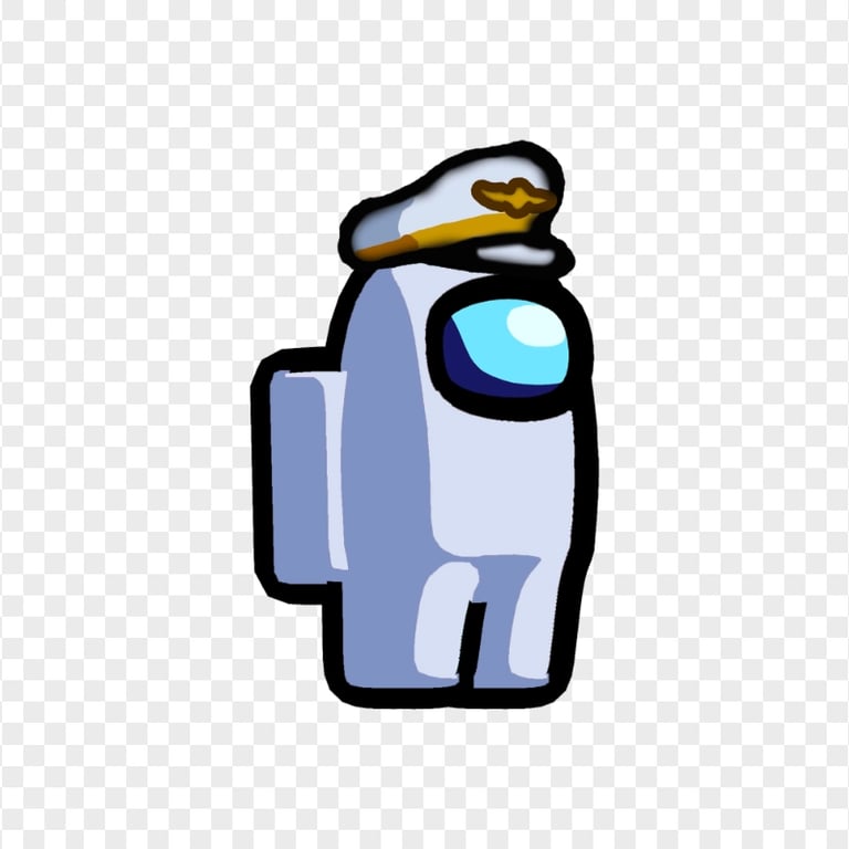 HD Among Us Crewmate White Character With Captain Hat PNG | Citypng