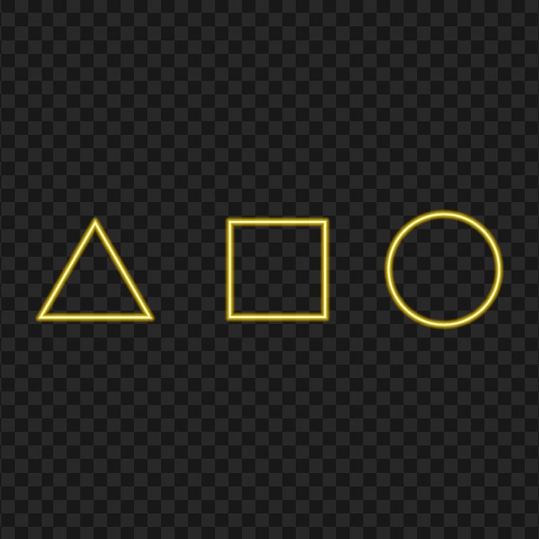 HD Square Triangle Circle Yellow Glowing Neon PNG | Citypng
