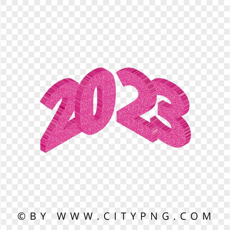 Pink 2023 Glitter 3D Text FREE PNG | Citypng