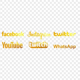HD Twitter Facebook Instagram Social Media Gold Logos PNG | Citypng