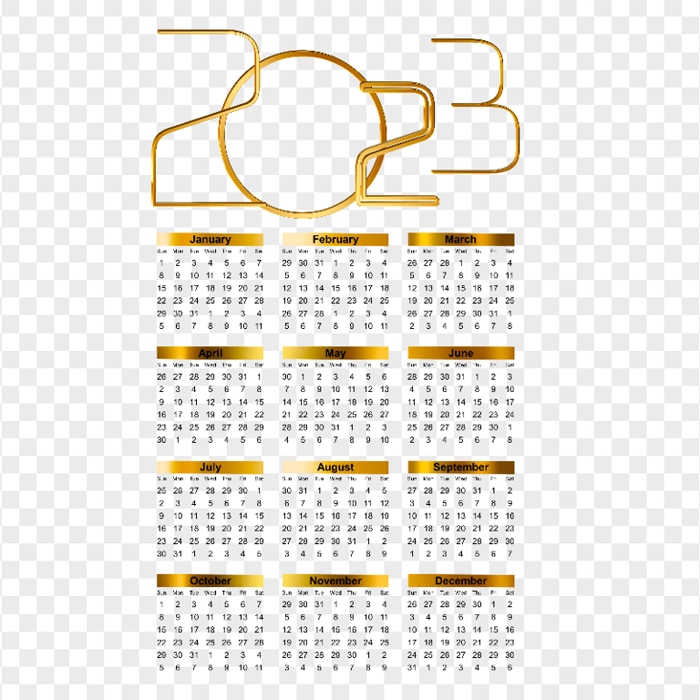 HD 2023 Year Calendar Transparent PNG | Citypng
