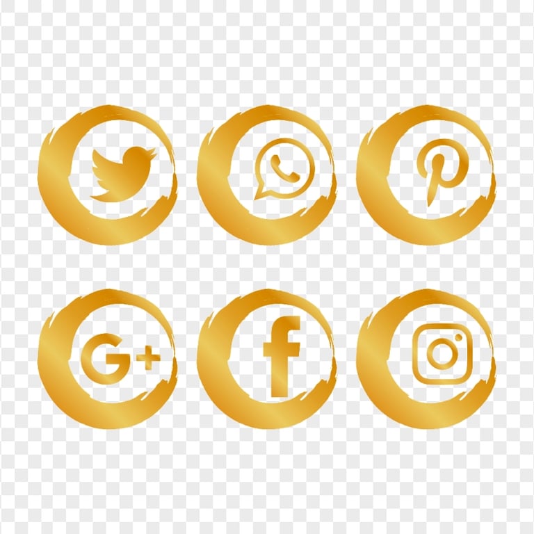 HD Facebook Instagram Golden Metal Square Logos Icons PNG | Citypng