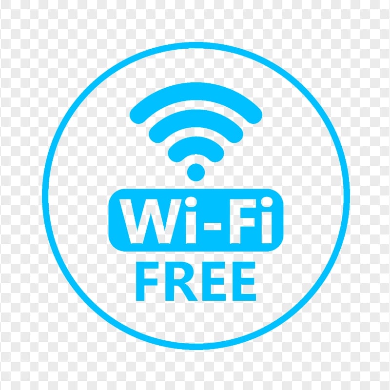 HD Free Wi-Fi Round Blue Logo Icon Sign Transparent Background | Citypng