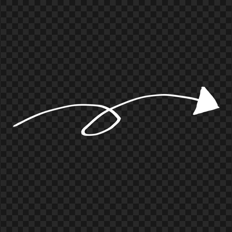 HD White Line Art Drawn Arrow Pointing Right PNG | Citypng