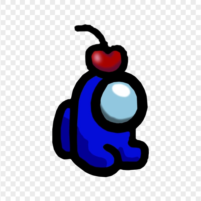 HD Blue Among Us Mini Crewmate Baby With Cherry Hat PNG | Citypng