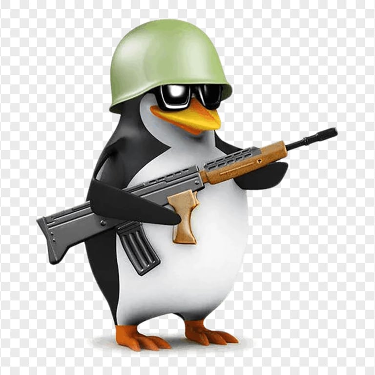 HD Cartoon Army Penguin With Gun PNG | Citypng