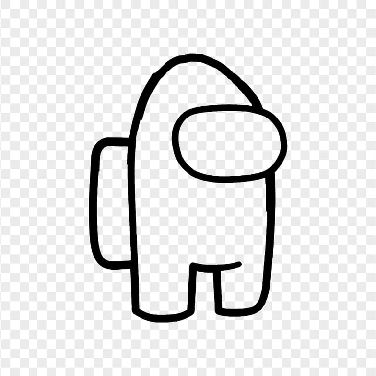 HD Outline Among Us Crewmate Guy Player Character PNG | Citypng