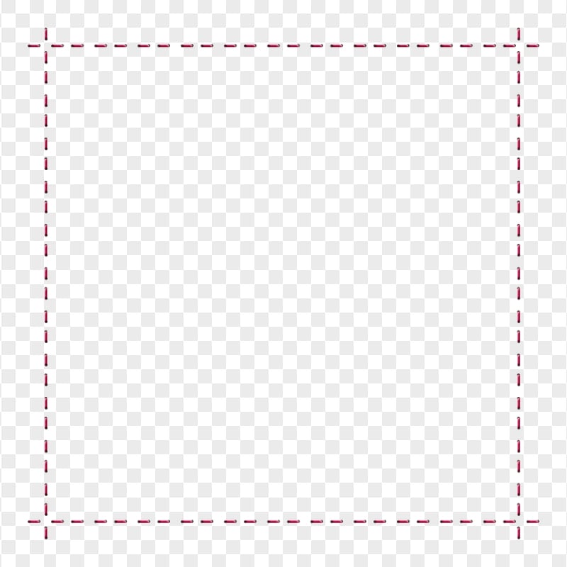 Dashed Line Red Square Frame PNG | Citypng