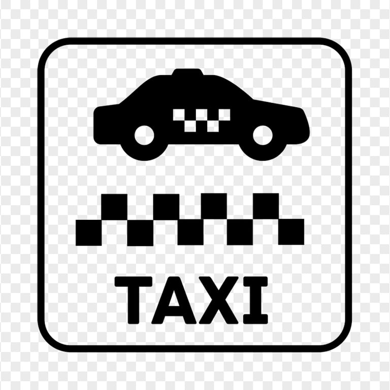 Black Outline Taxi Service Transport Sign Logo | Citypng