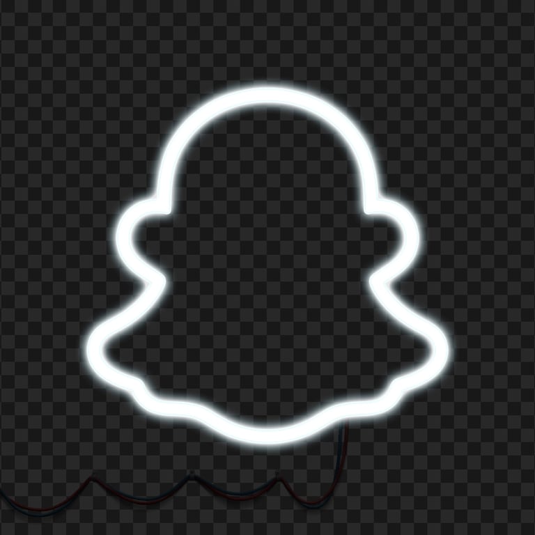 HD White Snapchat Neon Logo With El Wire PNG | Citypng